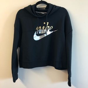 Nike | Sweaters | Nwt Nike Sportswear Rally Metallic Cropped Hoodie ...